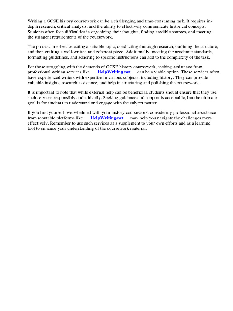 History Coursework Gcse | PDF
