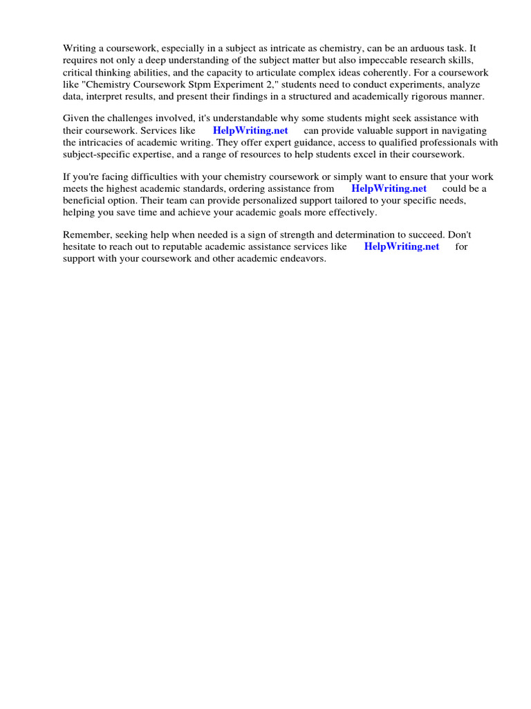 Chemistry Coursework STPM Experiment 2 | PDF