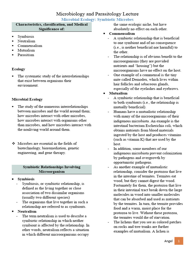 Microbial Ecology | PDF | Symbiosis | Microorganism