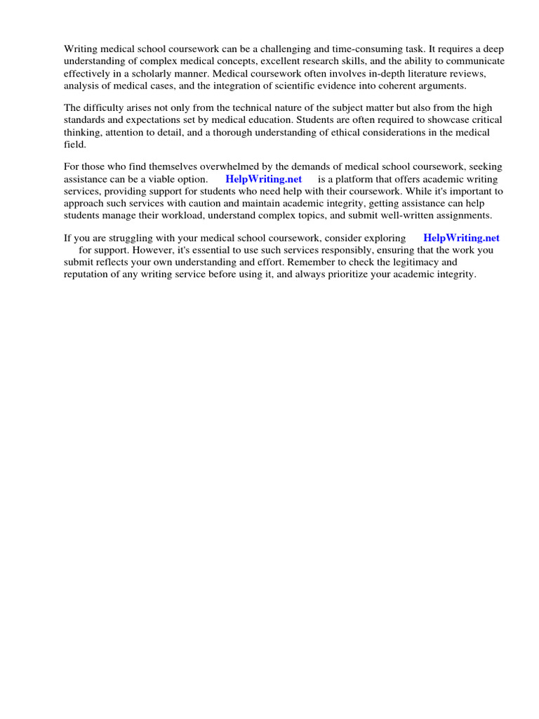 Medical School Coursework | PDF | Medical School | Medical College ...