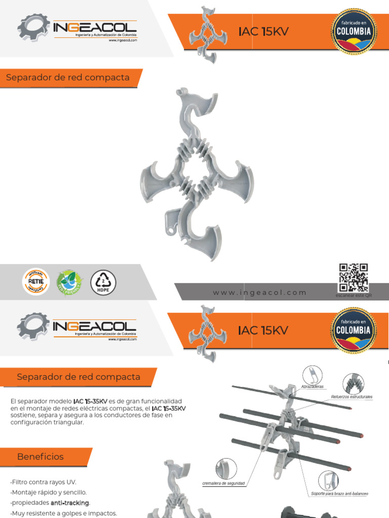 Brochure Separador Ingeacol Iac-15kv (1) Reduc1 | PDF | Ingeniería de Edificación | Materiales