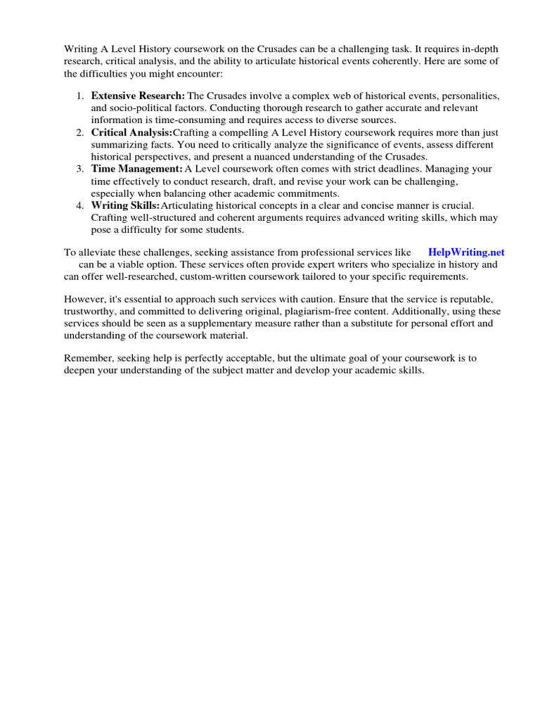 A Level History Coursework Crusades | PDF | Crusades | News