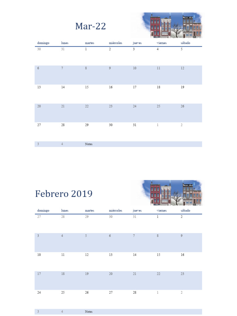 Calendario de Cualquier Año Ilustrado Con Imágenes Estacionales1 | PDF ...