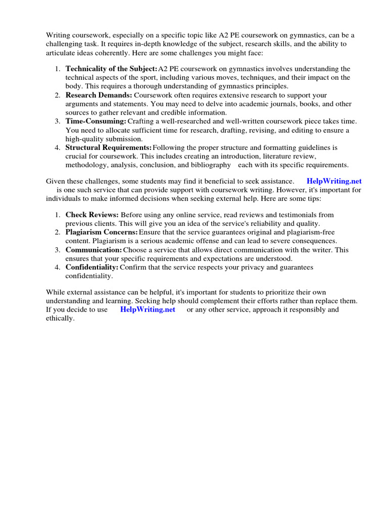 a2 Pe Coursework Gymnastics | PDF | Gce Advanced Level (United Kingdom ...