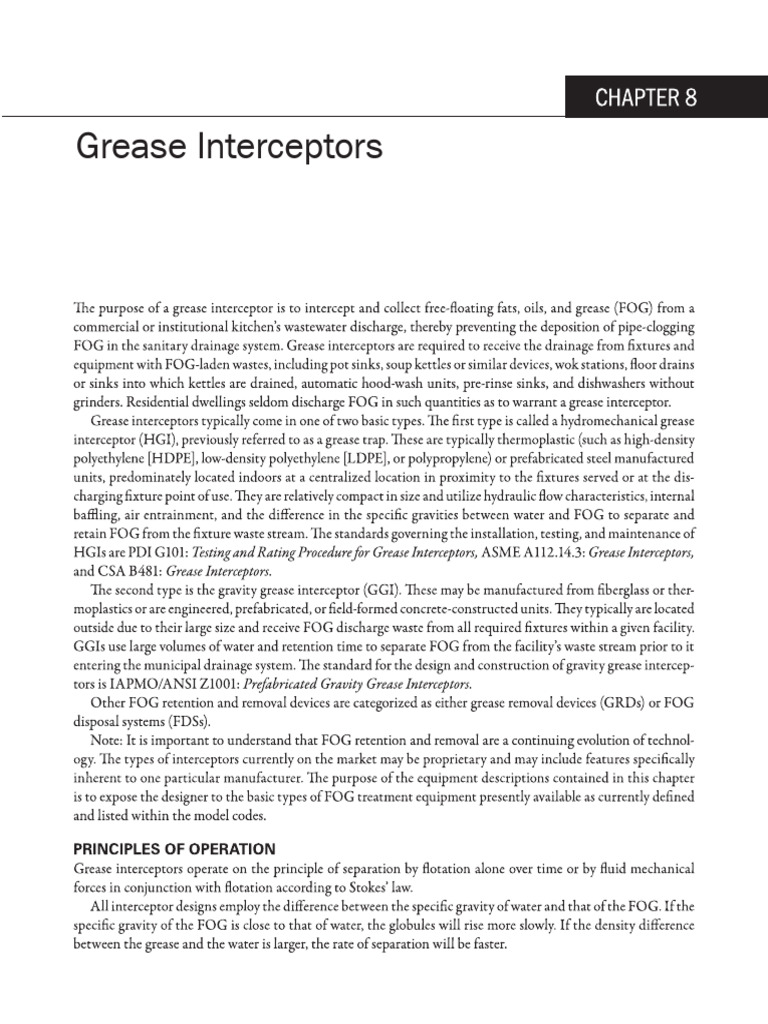 Aspe v4 c8 - Grease Interceptors | PDF