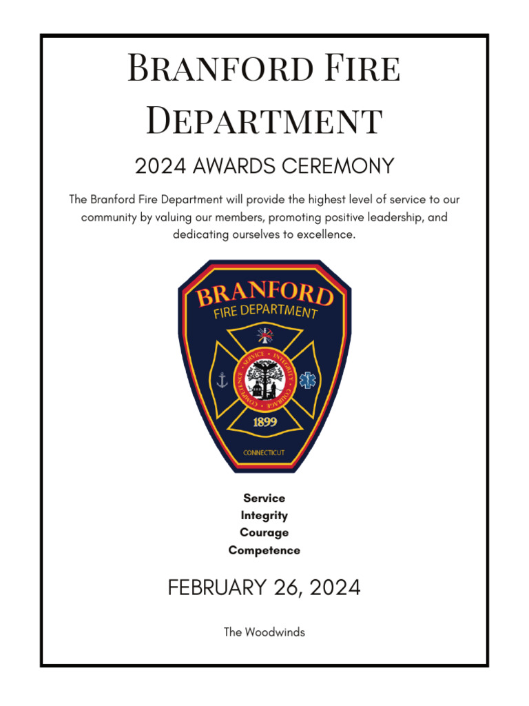 2024 Branford Fired Department Awards Ceremony | PDF | Emergency Medical Services | Emergency ...