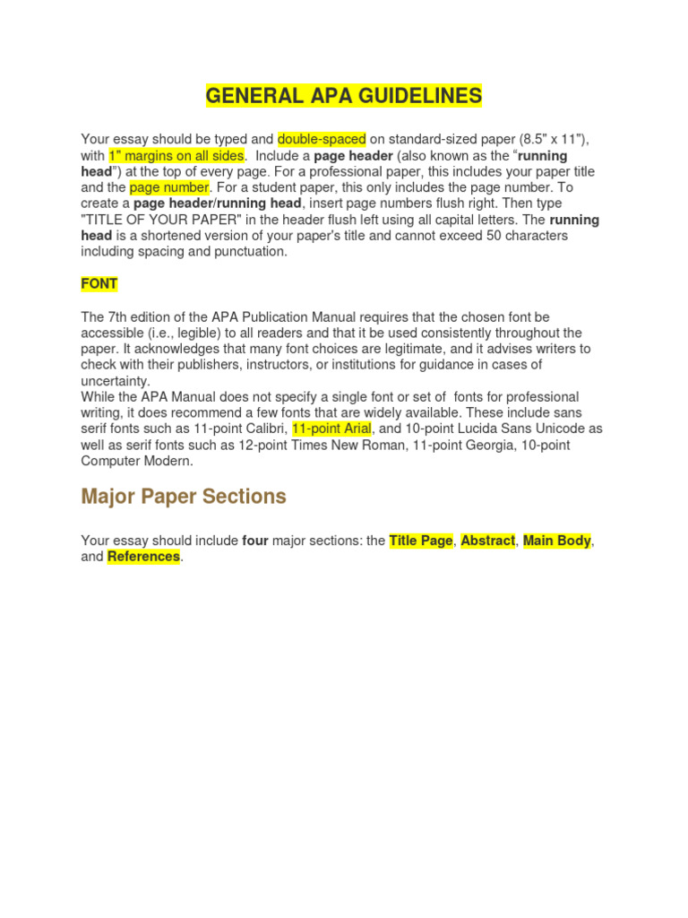 General Apa Guidelines | Download Free PDF | Typefaces | Citation