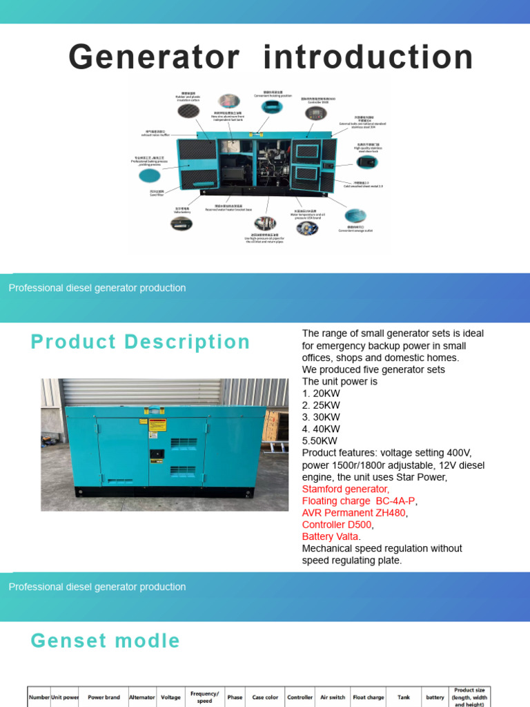 Diesel Generator Production Overview | PDF | Switch | Rolling ...