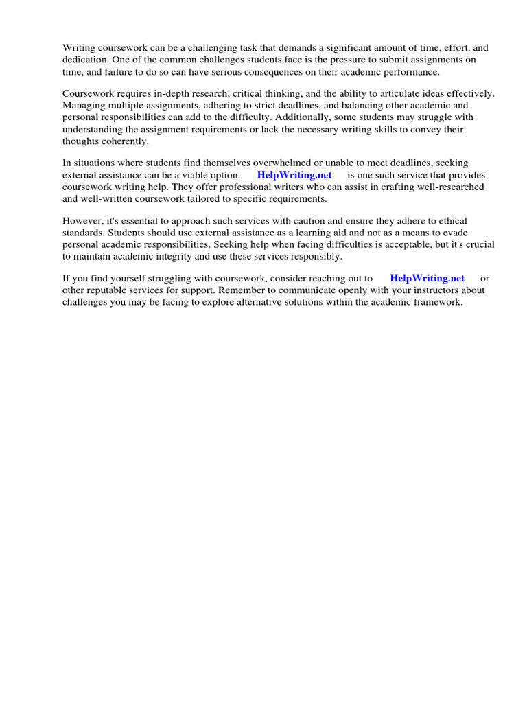 Strategies for Successful Coursework Completion | PDF