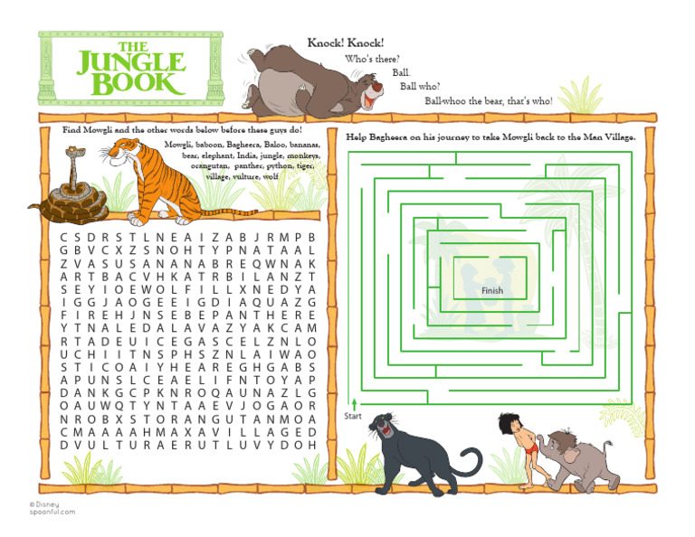 Jungle Book Maze Activity Page | PDF
