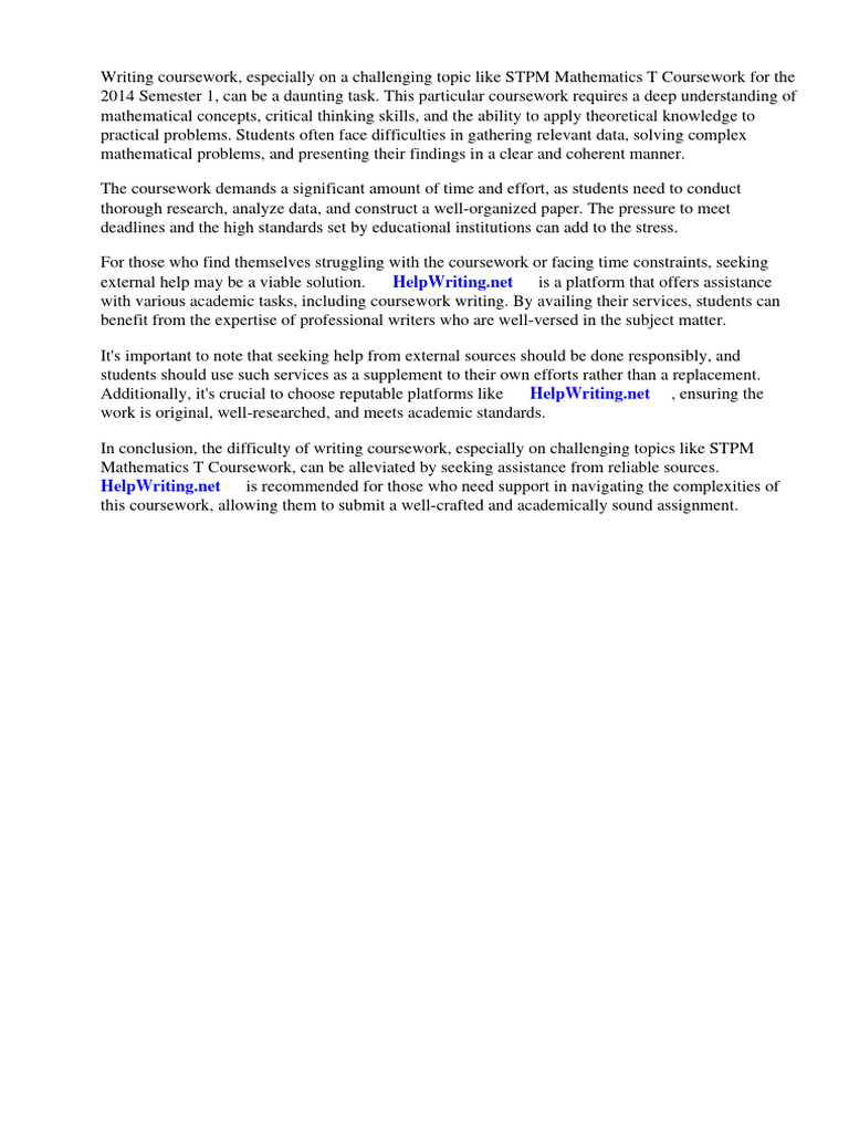 STPM Mathematics T Coursework 2014 Sem 1 | PDF