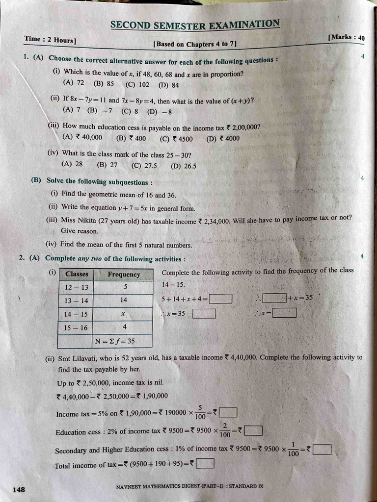 9th Maths Part I | PDF | Mathematics | Elementary Mathematics