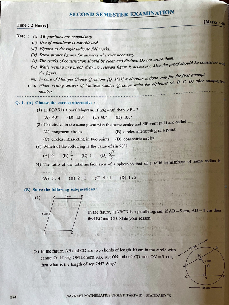 9th Maths Part II | PDF