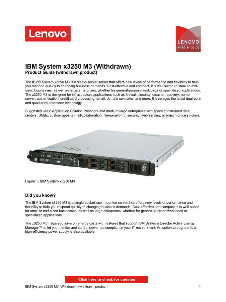 IBM System x3250 M3 | PDF