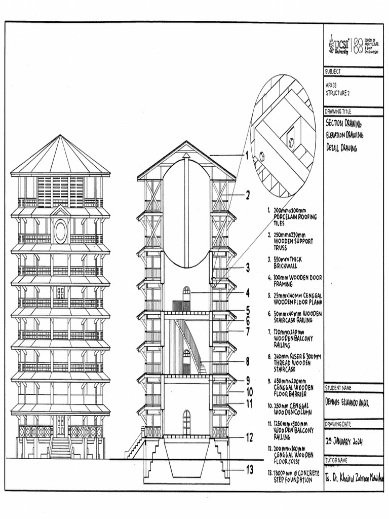 Menara Condong Drawing | PDF