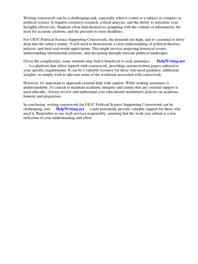 Uiuc Political Science Supporting Coursework | PDF