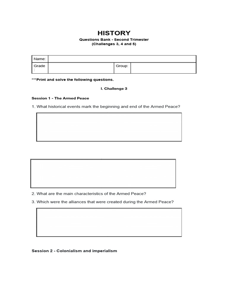 Questions Bank - 2nd Trimester | PDF | British Empire | World War II