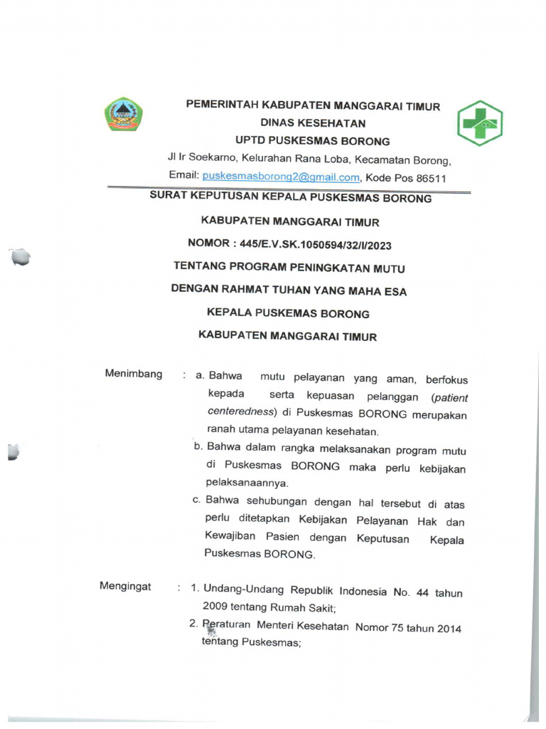 5.1.1.A.1. Program Peningkatan Mutu Yang Terintegrasi Dalam RUK | PDF