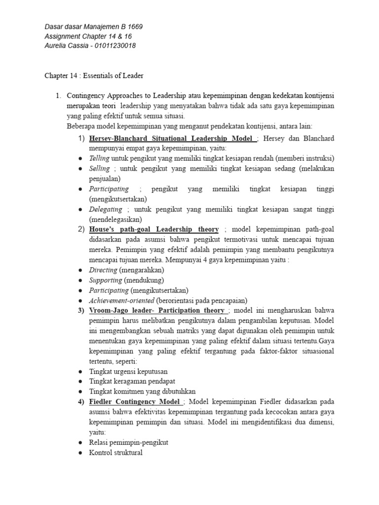 Assignment Chapter 14 & 16 | PDF