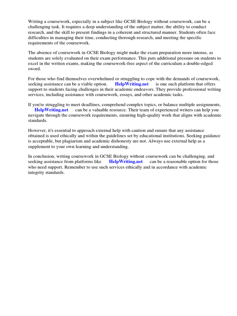 Gcse Biology Without Coursework | PDF