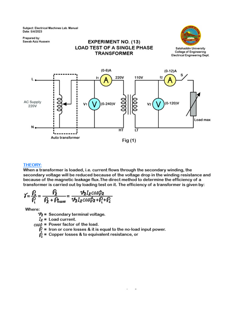 DC Machines Exp No. 13 | PDF
