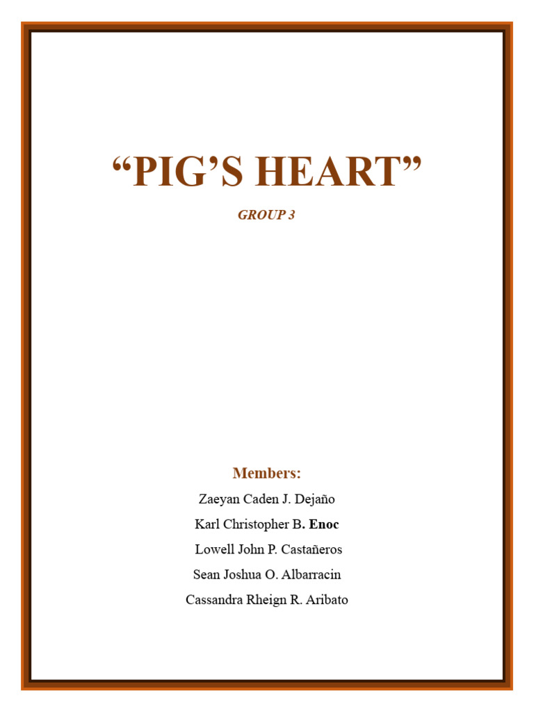 PIGS HEART DOCUMENTATION Group3 | PDF | Heart | Atrium (Heart)