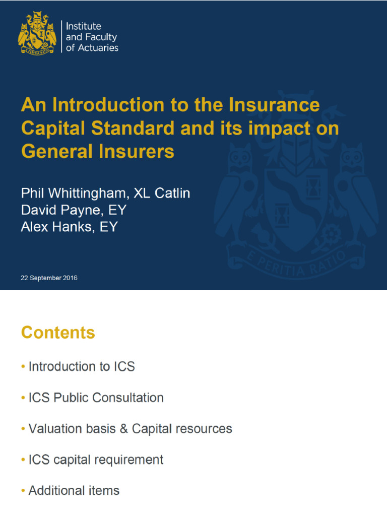 C4 - An Introduction To The Insurance Capital Standard and Its Impact ...