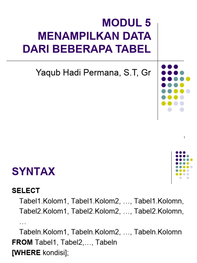 Join Antar Tabel | PDF