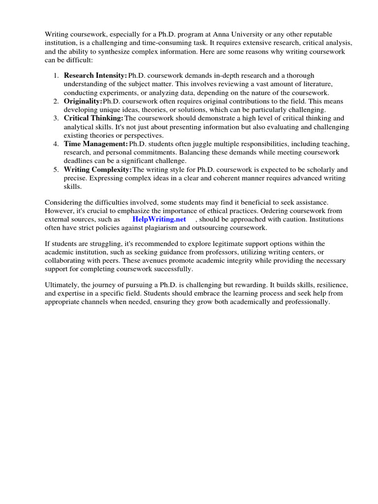 Anna University PHD Course Work | PDF