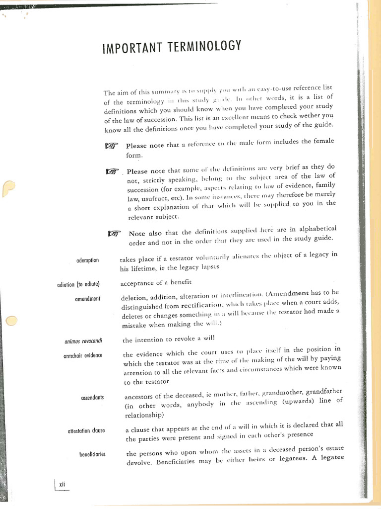 Terminology Document Succession Revised | PDF