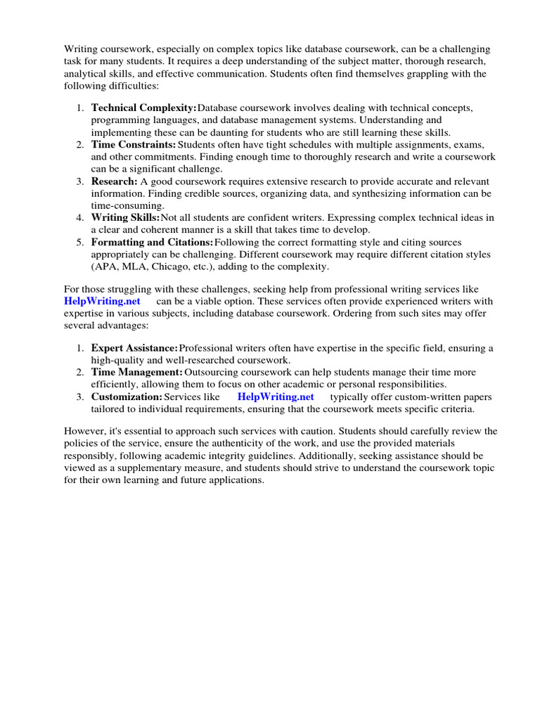Database Coursework Examples | PDF | Databases | No Sql