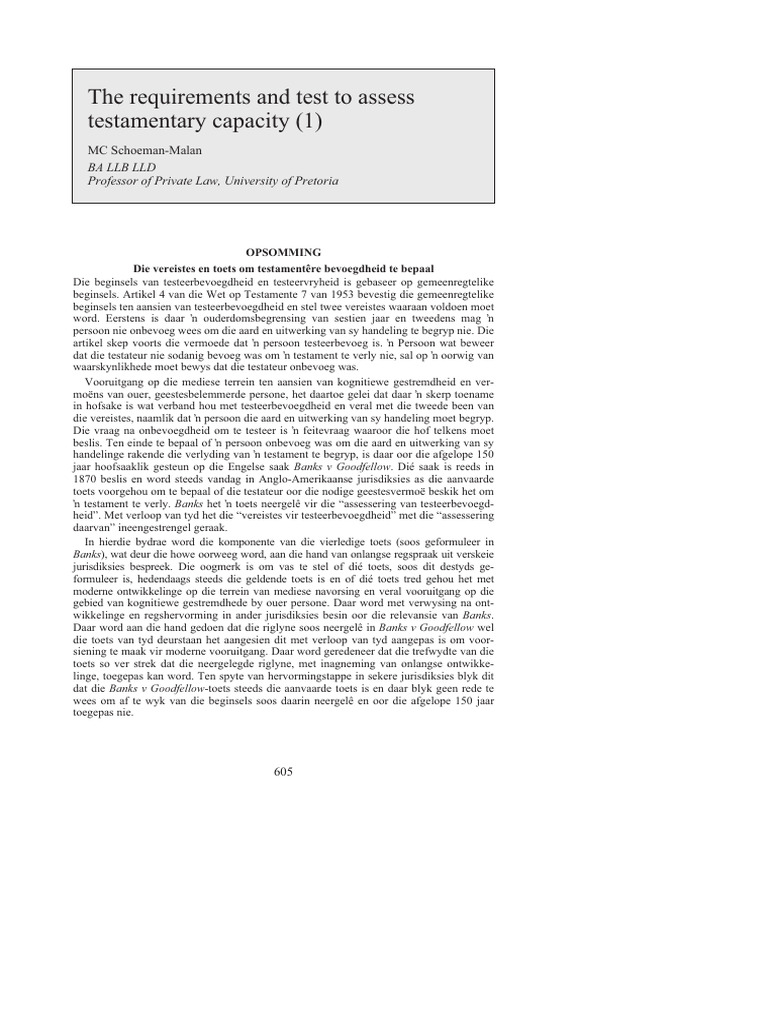 Assessing Testamentary Capacity | PDF | Social Science