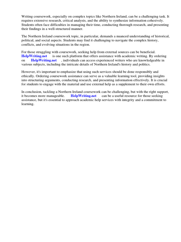 Northern Ireland Coursework | PDF | Northern Ireland | The Troubles