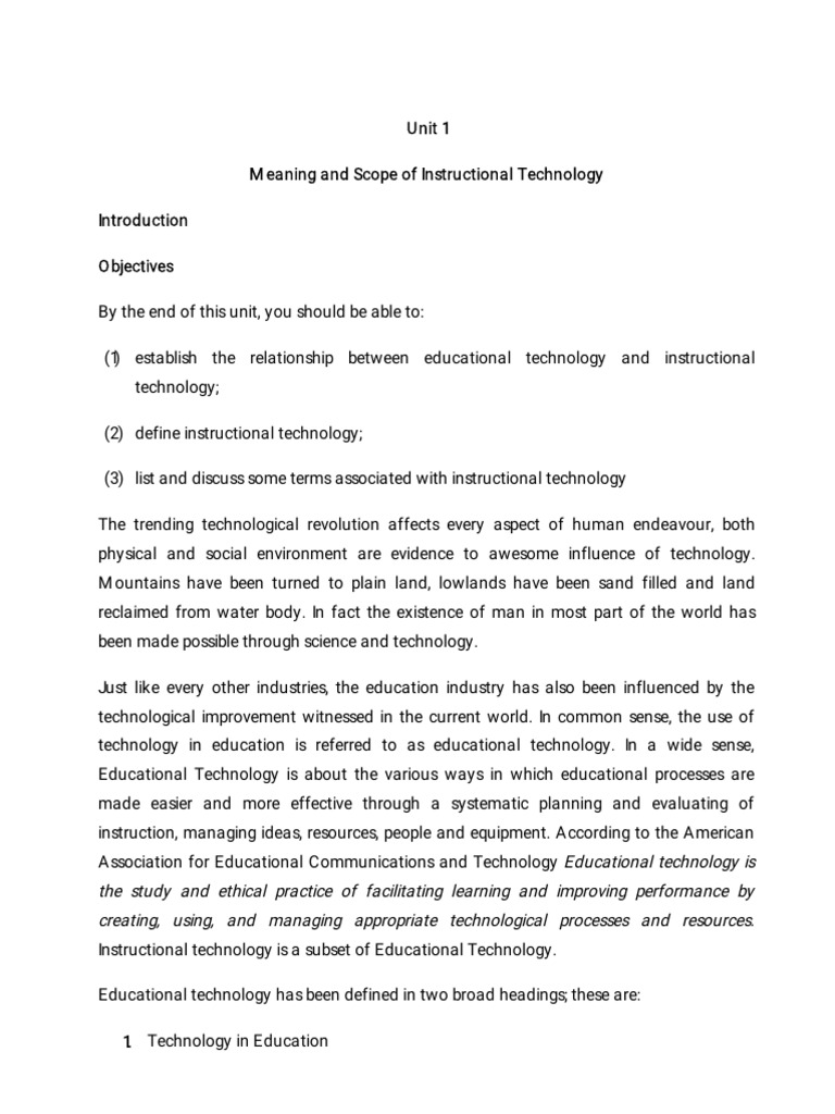 Understanding Instructional Technology | PDF