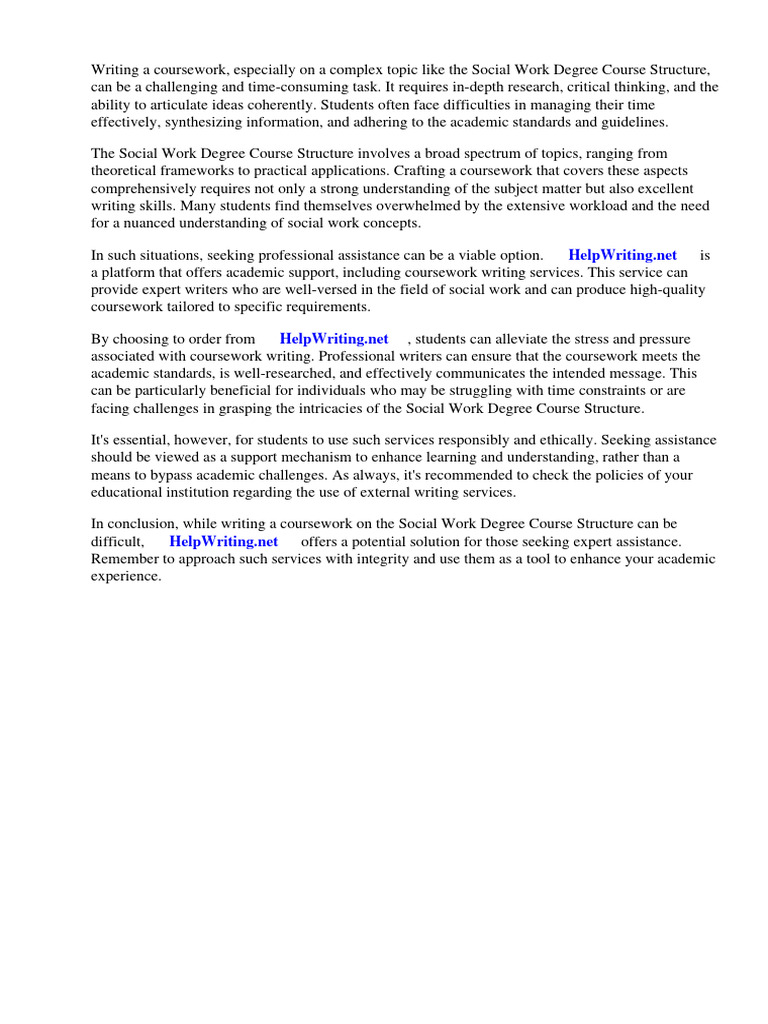 Social Work Degree Course Structure | PDF | Social Science | Wellness