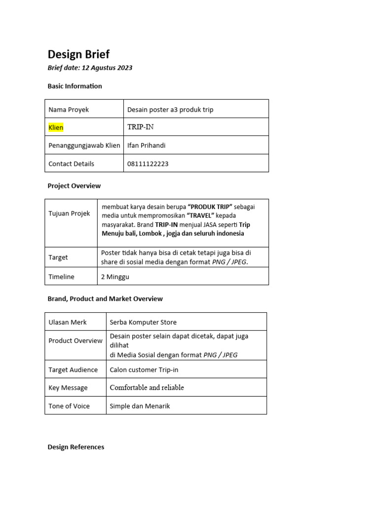 Design Brief | PDF | Seni