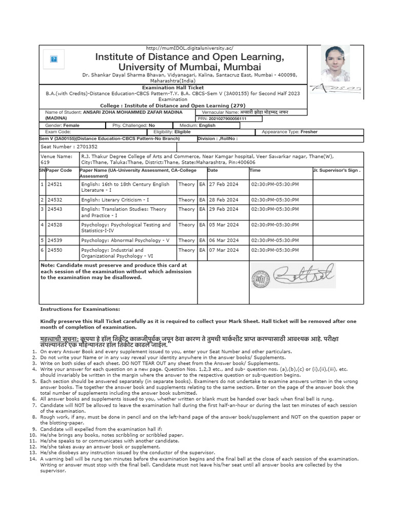 Institute of Distance and Open Learning, University of Mumbai | PDF