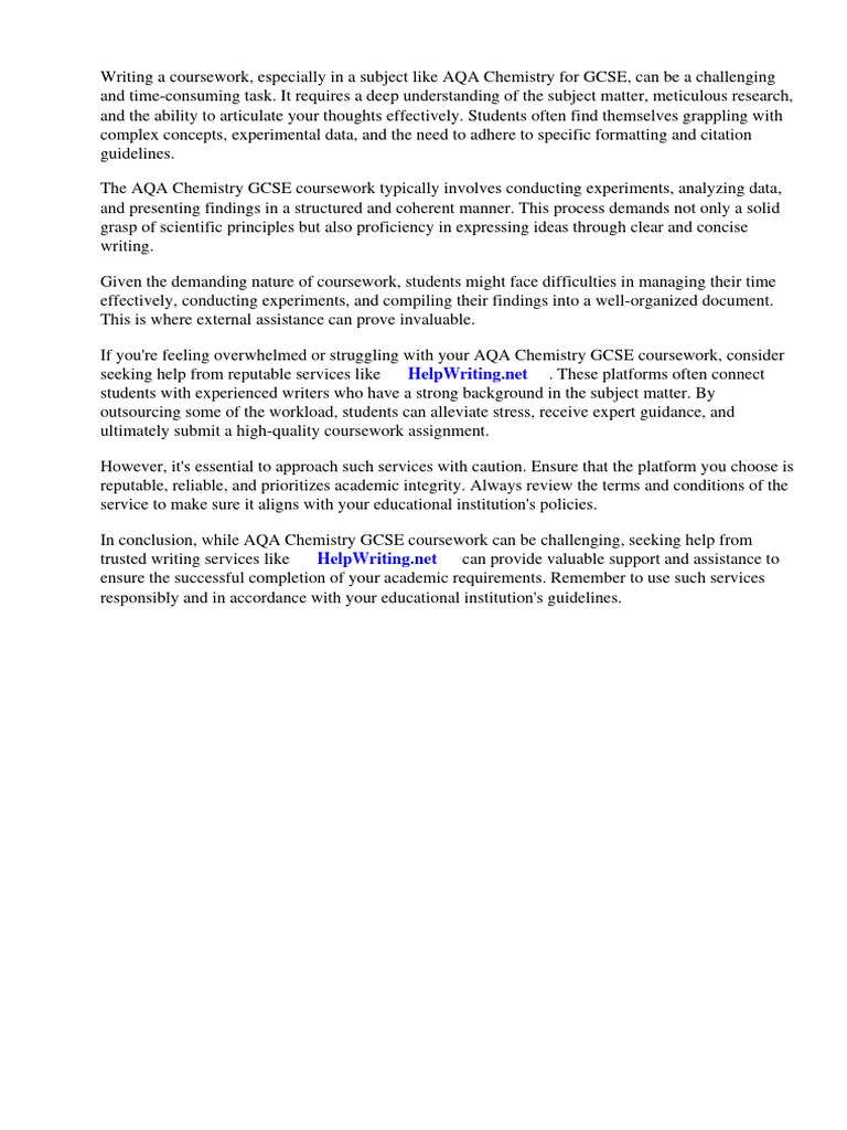 Aqa Chemistry Coursework Gcse | PDF | Facebook | Linked In