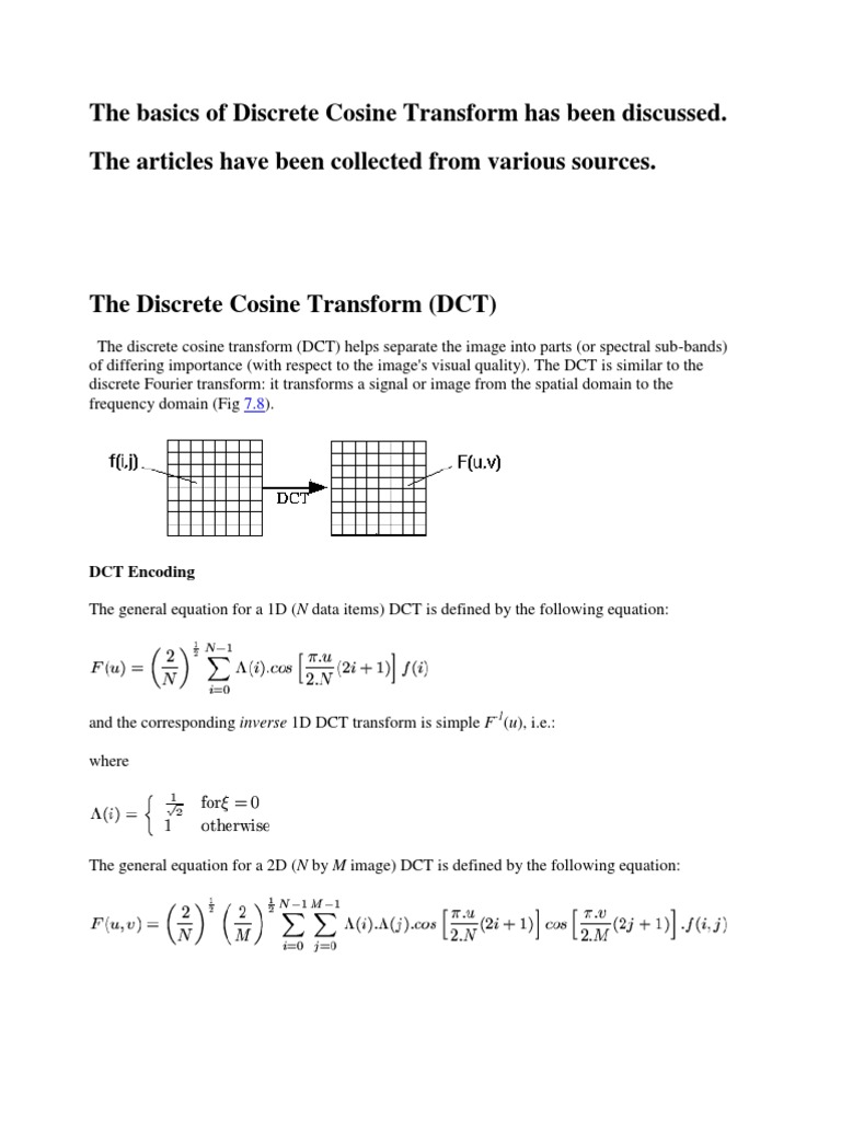 The Discrete Cosine Transform | PDF | Data Compression | Fast Fourier Transform