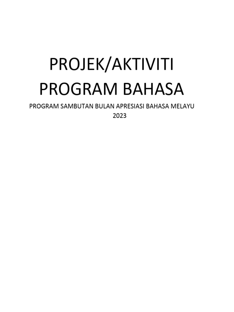 Contoh Kertas Kerja Projek PB Sem 3 | PDF