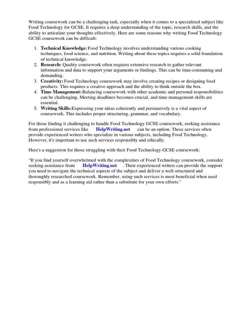 Food Technology Gcse Coursework Help | PDF | Diet (Nutrition) | Diet ...