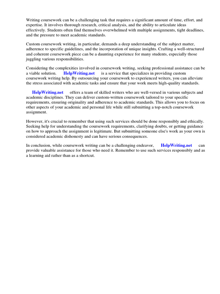 Custom Coursework Writing | PDF