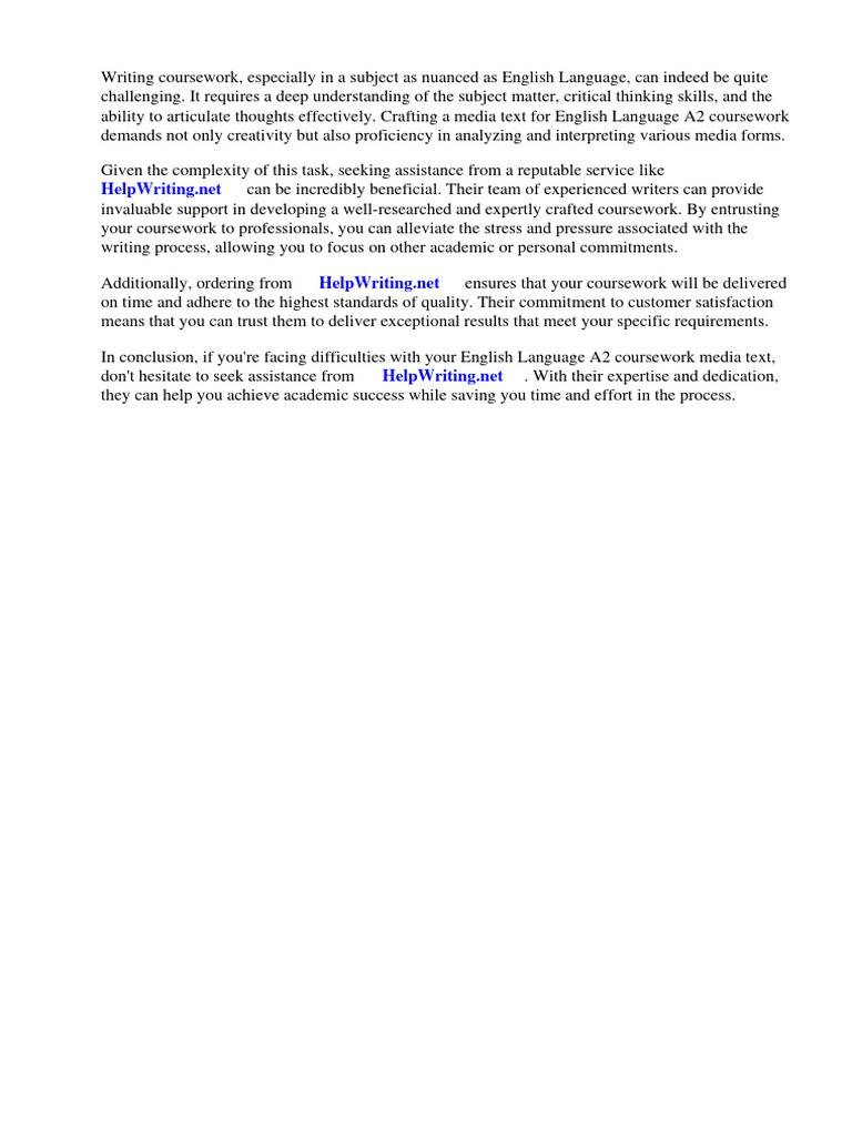 English Language A2 Coursework Media Text | PDF | English Language ...