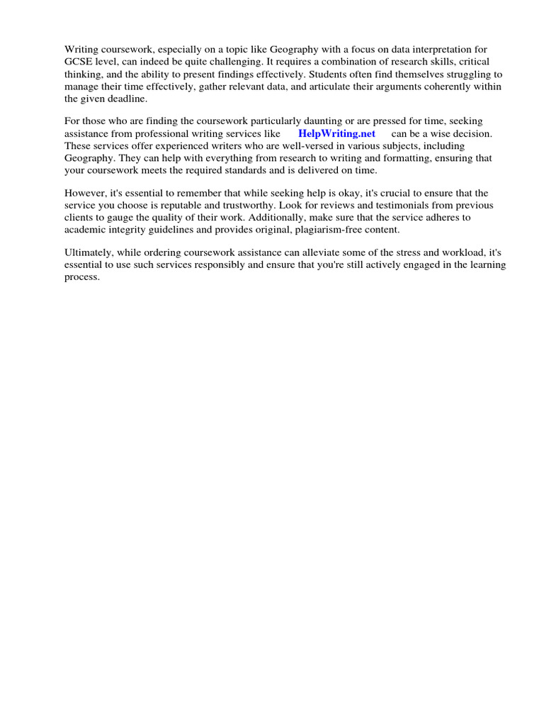 Geography Coursework Gcse Data Interpretation | PDF | Area | Geography