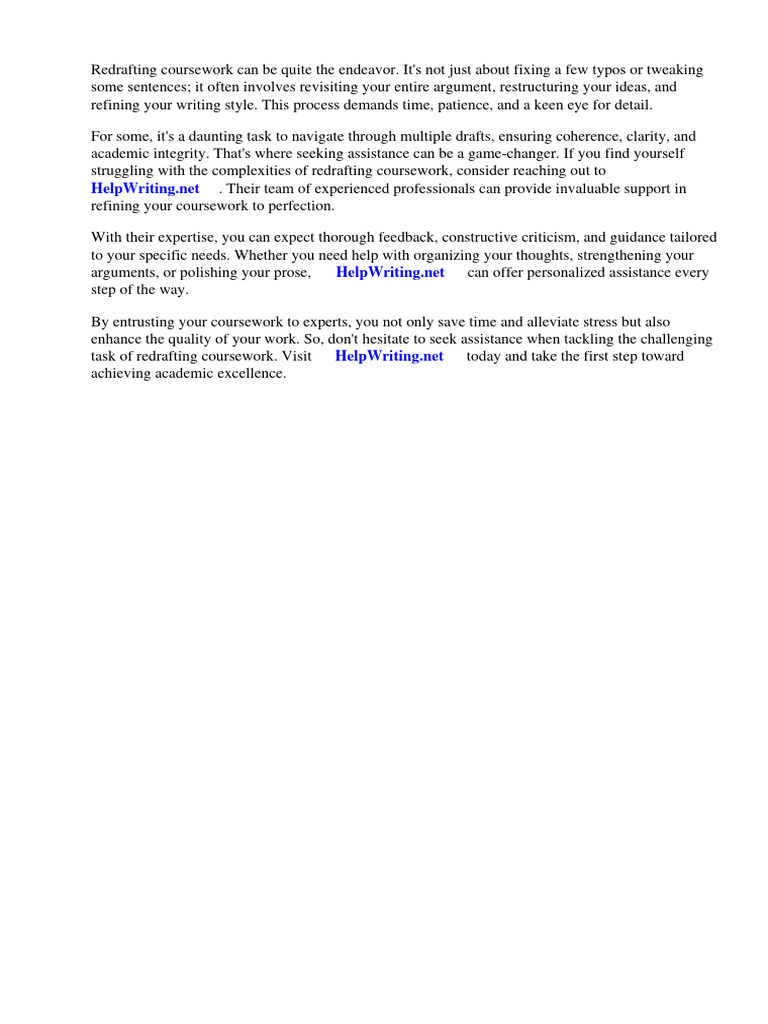 Redrafting Coursework | PDF | Thesis | Educational Technology