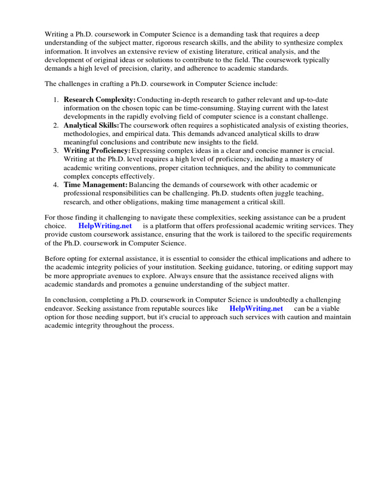 PHD Course Work Syllabus Computer Science | PDF | Computer Science ... PHD Course Work Syllabus Computer Science | PDF | Computer Science ...