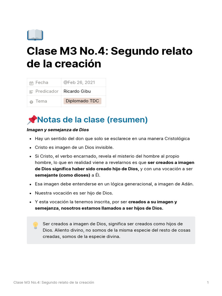 Clase M3 No.4 - Segundo Relato de La Creación | PDF | Cristo (título) | Dios
