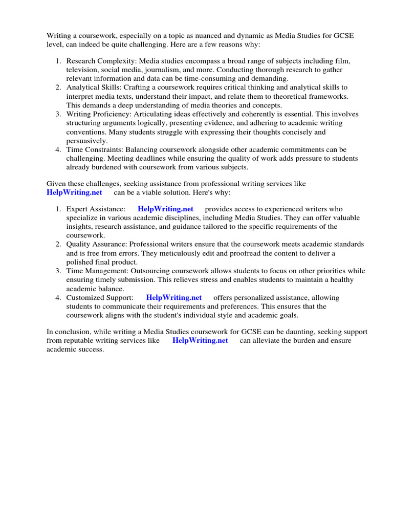 Media Coursework Gcse | PDF | Thought | Theory