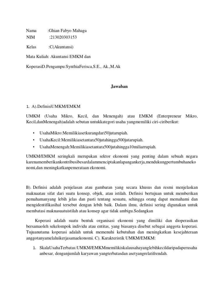 Ghian Fabyo Mahaga - 213020303153 - Akuntansi C. | PDF | Bisnis