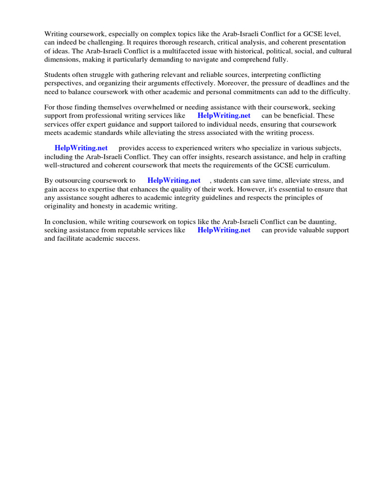Arab Israeli Conflict Gcse Coursework | PDF | World Politics | Israel